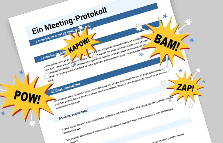 Halten Sie das Meeting-Protokoll kurz, aber effektiv!