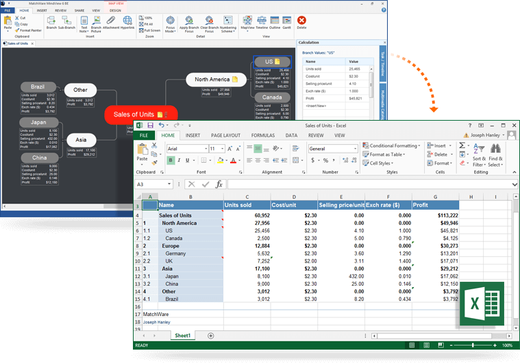 MindView 6 Funktionen